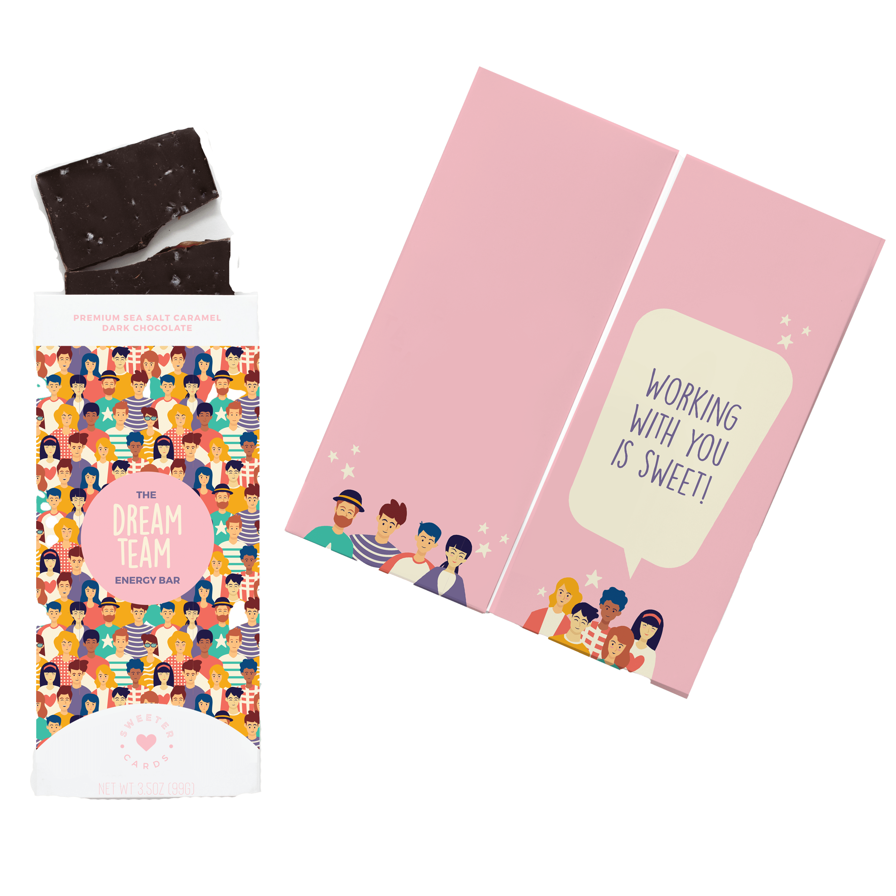 Custom Sweeter Cards Greeting Card Chocolate Bars | Corporate Gifts | C&T – Clove & Twine